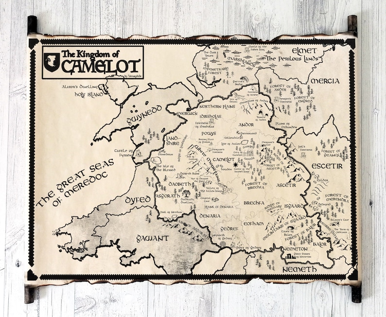 The Kingdom of Camelot Map, Merlin World, King Arthur Camelot Art ...