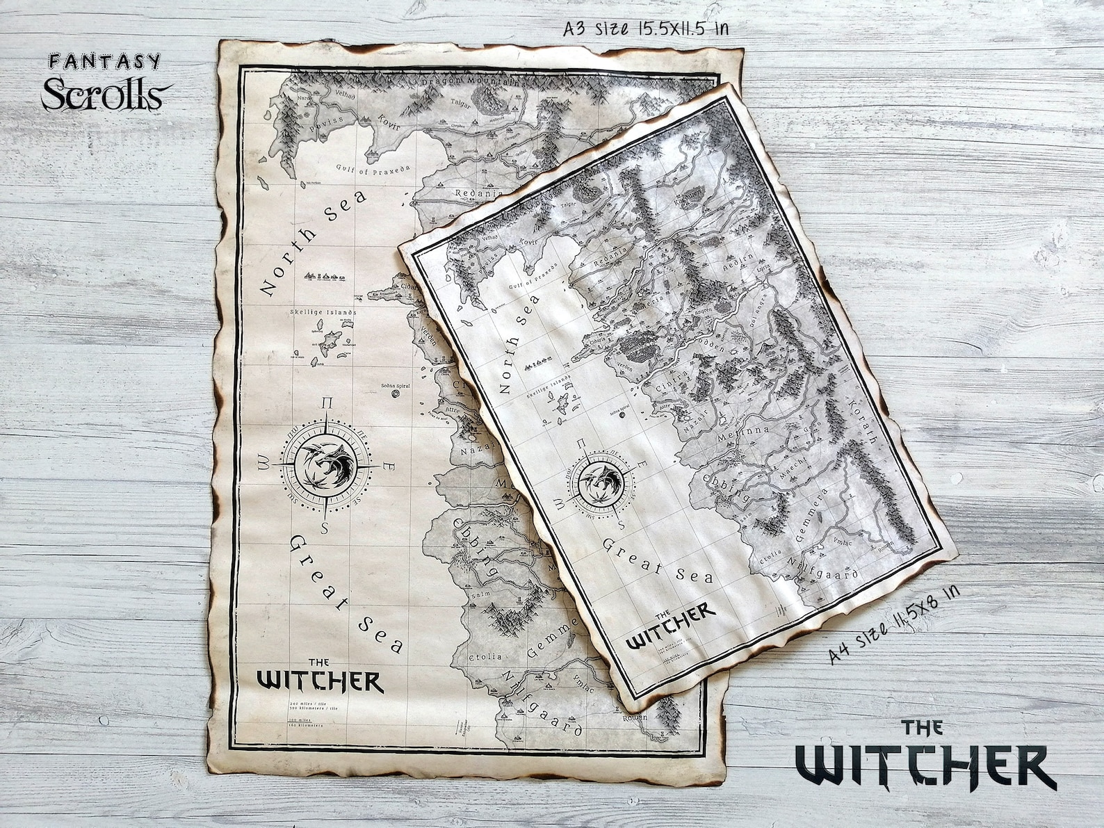 The WITCHER World Map Northern Kingdoms Map the Continent - Etsy