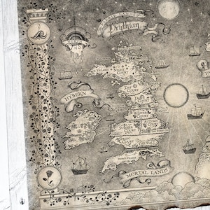 FREE SHIPPING - Prythian Map, Acotar Map on Handmade Scroll, A Court of ...