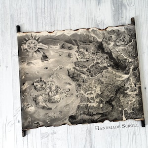 Map of Witcher World, the Continent Map on Handmade Scroll, Map of ...