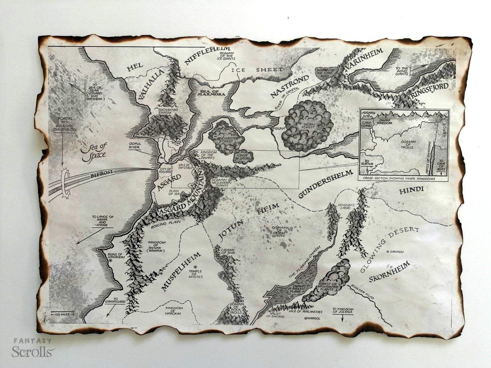 Map of Asgard Old Norse Ásgardr in Norse Mythology - Etsy