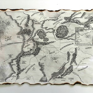 Map of Asgard, Old Norse Ásgardr in Norse Mythology, Asgardians Home ...