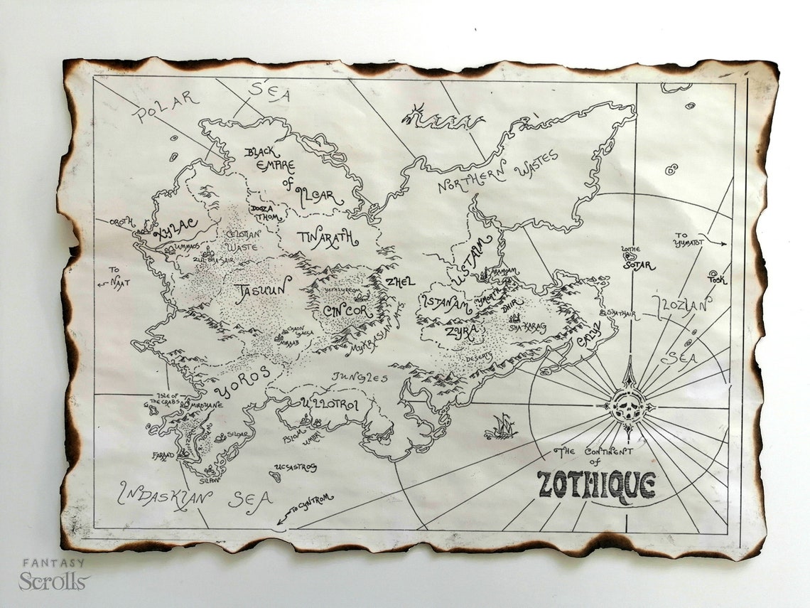 Map of Zothique Clark Ashton Smith Map Zothique Cycle Map - Etsy