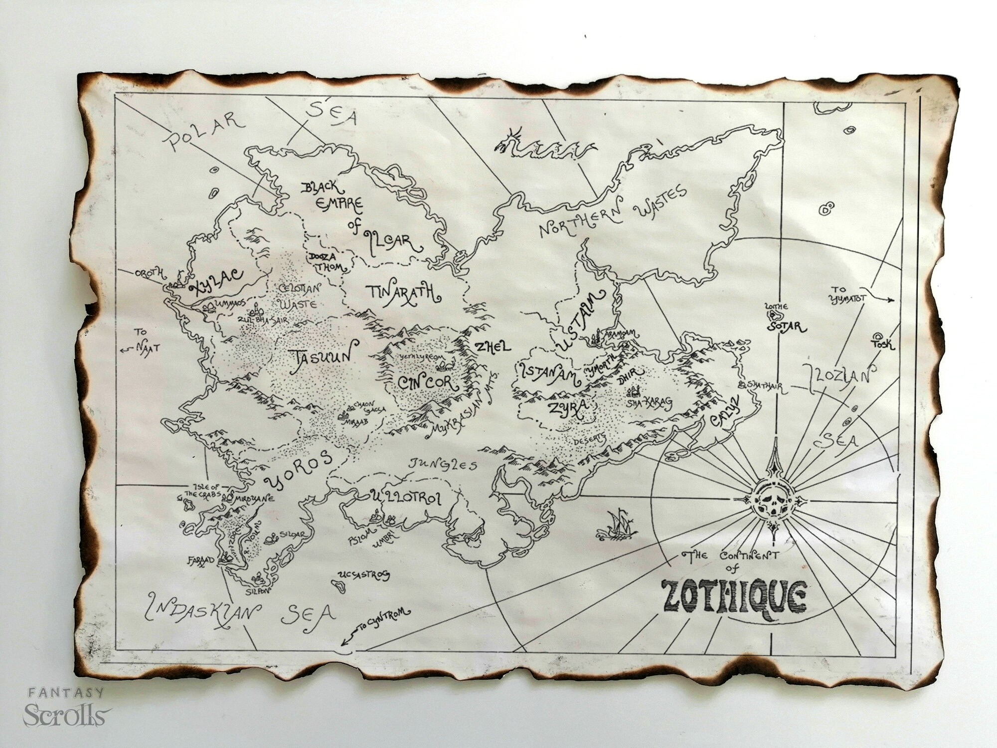 Map of Zothique Clark Ashton Smith Map Zothique Cycle Map - Etsy