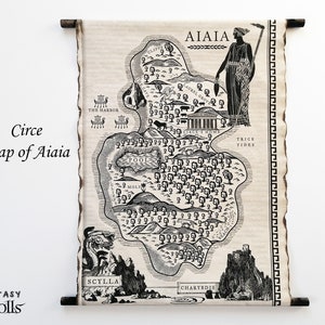 Map of Aiaia on Handmade Scroll, Circe Book Map, Mythological Island of ...