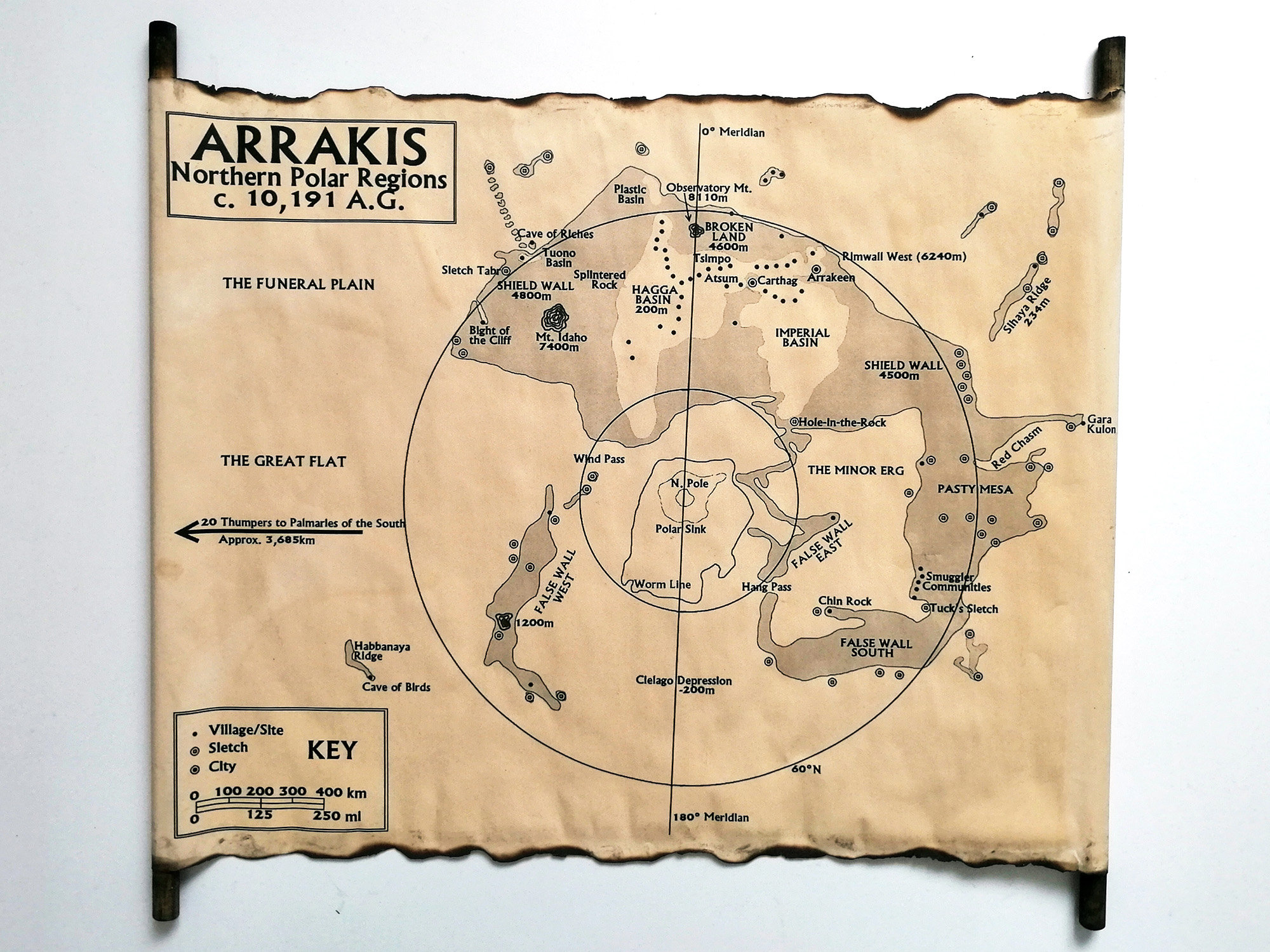 DUNE Map Arrakis Map of Northern Polar Regions - Etsy Australia