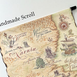 Fantasy Map of Narnia on Handmade Scroll, the World of Narnia Map ...