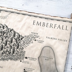 Map of Emberfall on Handmade Scroll, Cursebreakers Trilogy Map, Kingdom of Emberfall Map, A ...