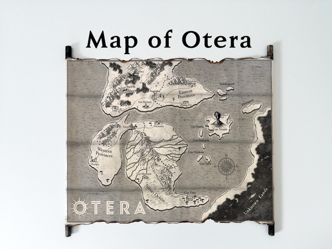 Handmade Otera Map Scroll, the Gilded Ones, Fantasy Art - Etsy