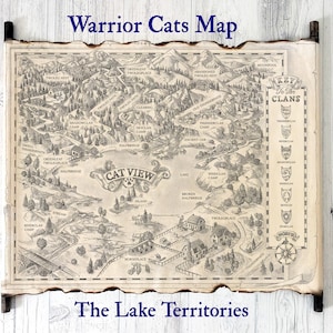 Warrior Cats Book Map on Handmade Scroll, the Lake Territories Map, New Territories Map ...