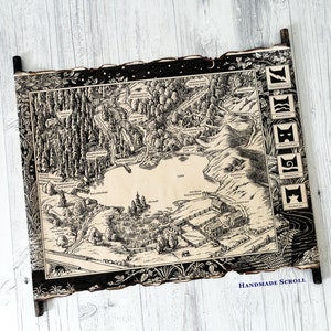 Warrior Cats Lake Territories Map, Book Series Art Handmade Scroll, Cat ...