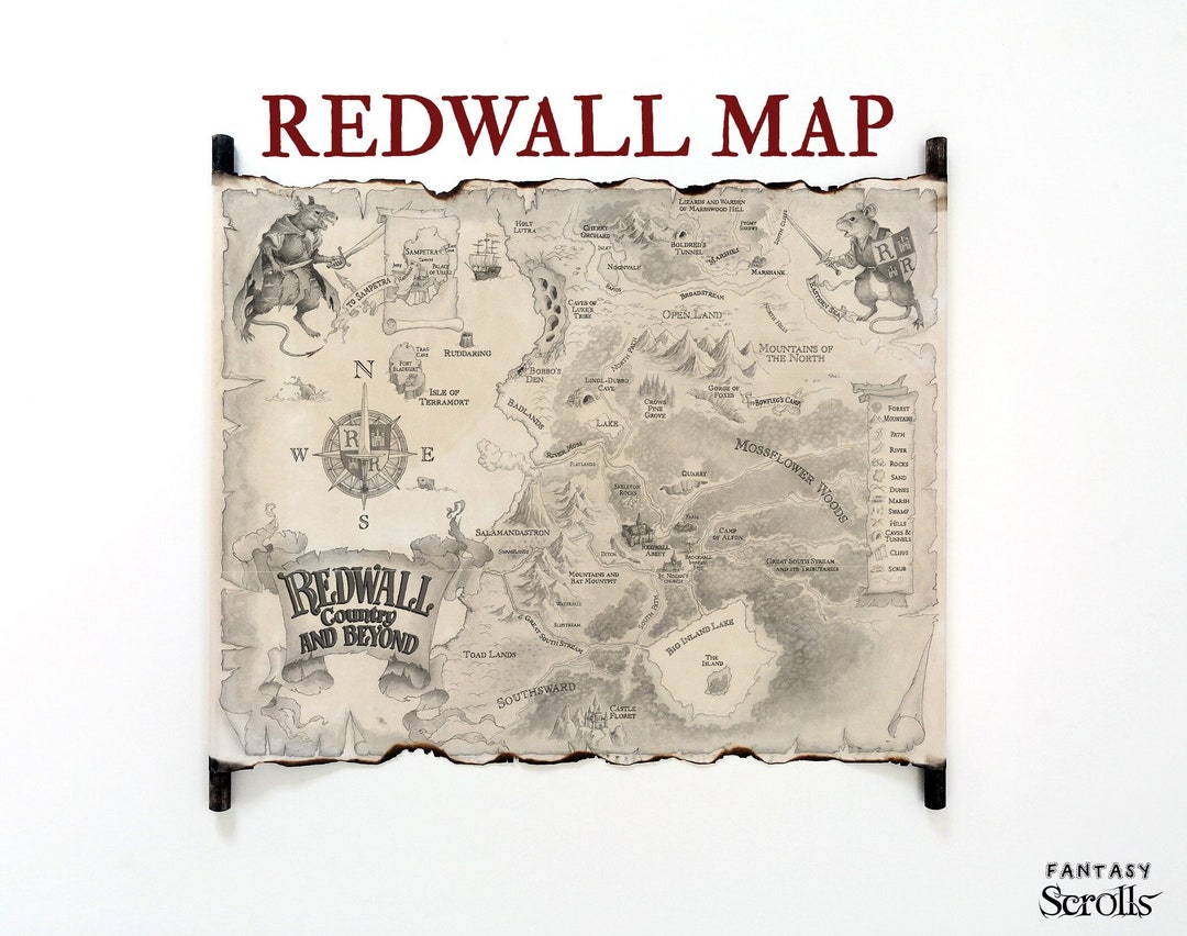 Redwall Map on Handmade Scroll, Redwall Abbey, Book Lover Gift - Etsy