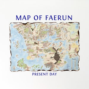 Map of Faerûn - Present Day on Handmade Scroll, Dnd Map, Continent ...