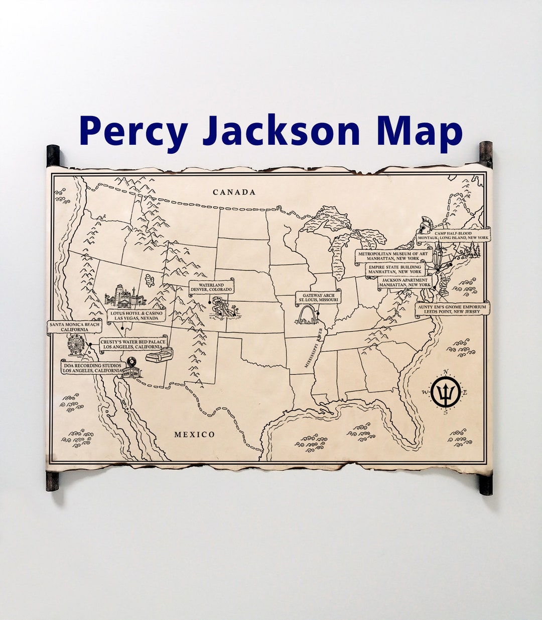 Lightning Thief Map, Percy Jackson USA Map, Percy Jackson and the ...