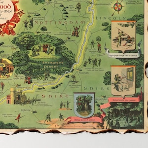 Robin Hood Map, Sherwood Forest Map, Robin Hood Poster, Wall Decor ...