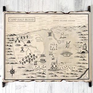 Map of Camp Half-blood on Handmade Scroll, Percy Jackson and the ...