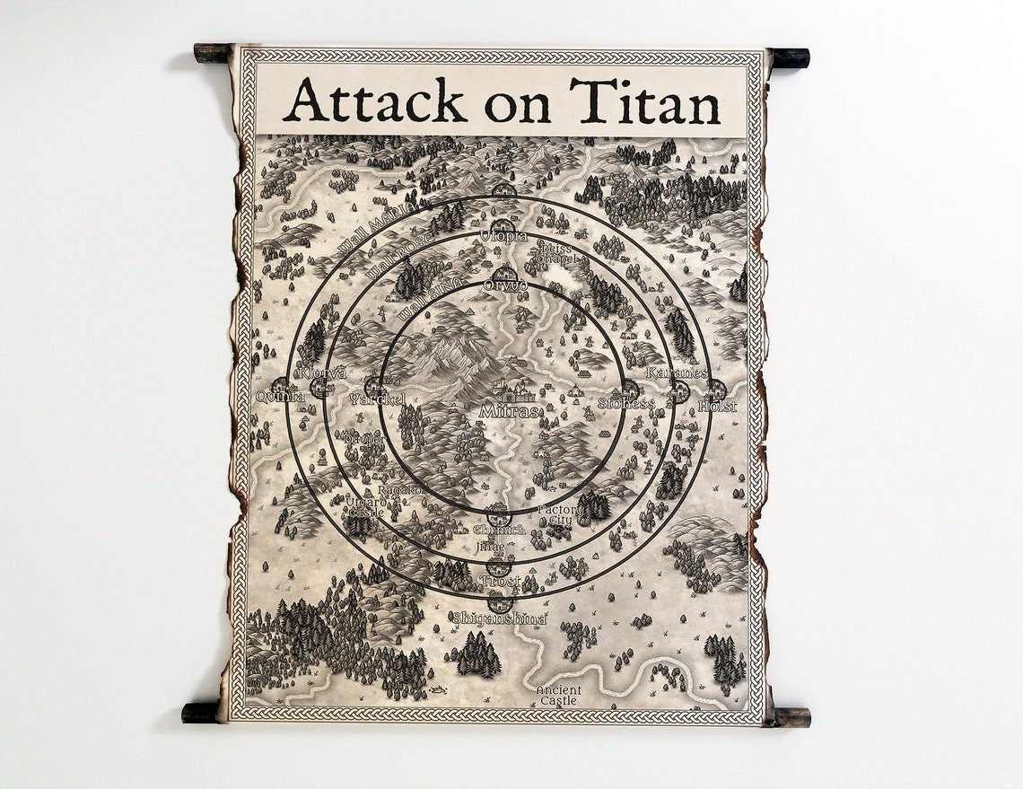 Attack on Titan Map, Paradis Island Map, Walls of Paradis, Map of Walls ...