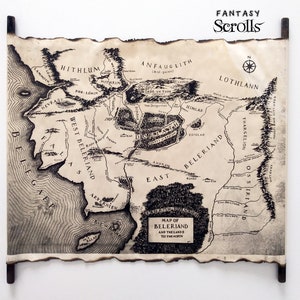 Middle Earth First Age Map, Map of Beleriand and the Lands to the North ...