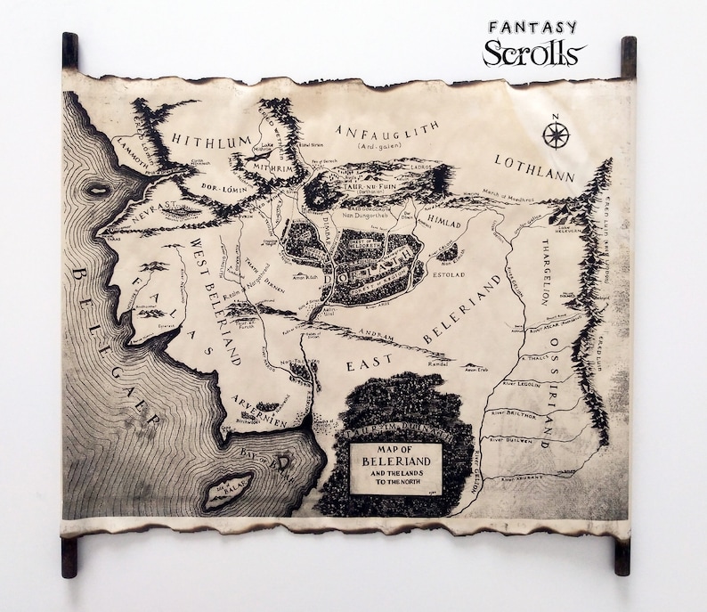 Middle Earth First Age Map Map of Beleriand and the Lands to - Etsy UK