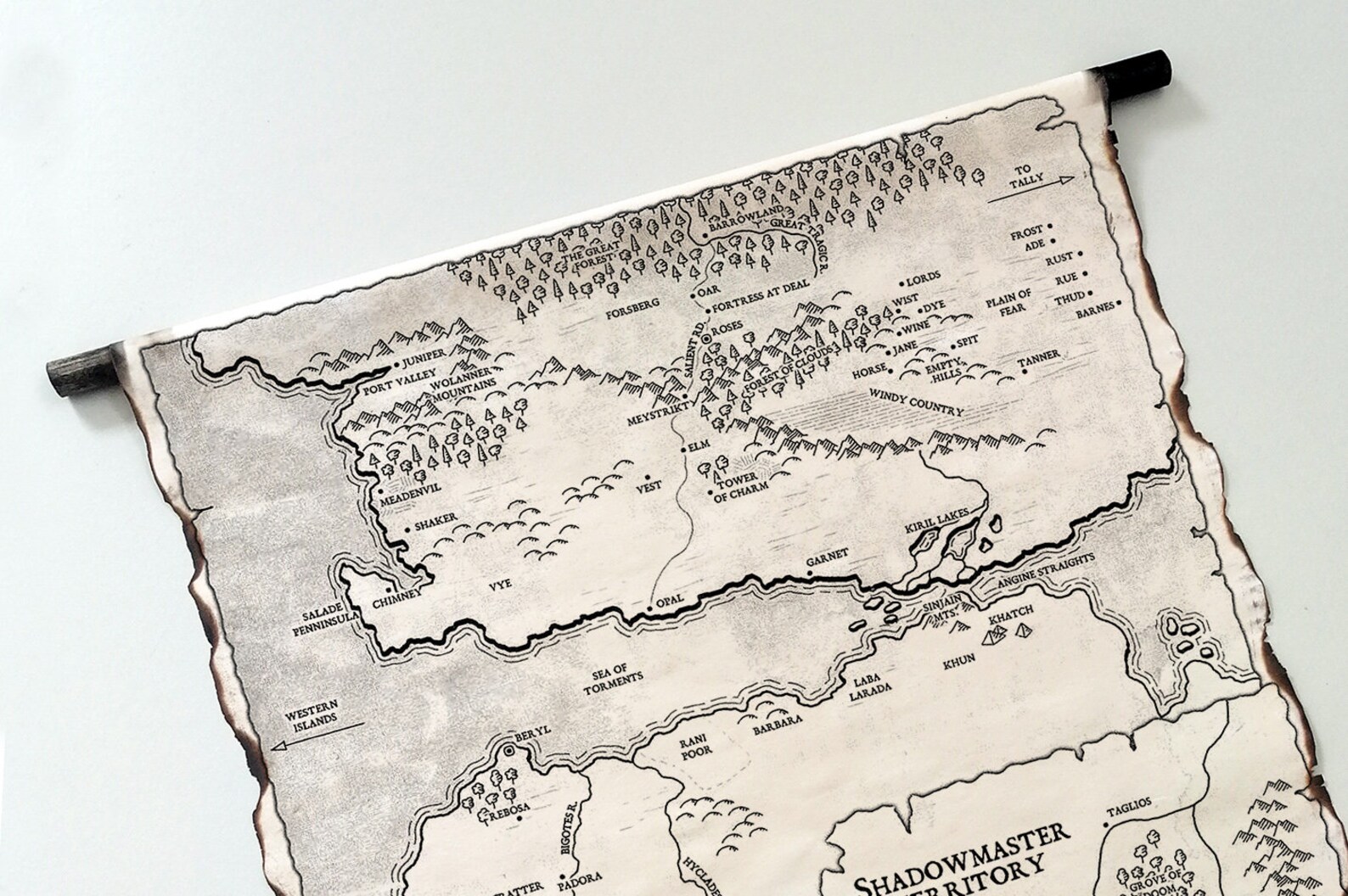 Black Company Map on Handmade Scroll – Wall Art, Book Lover Gift - Etsy