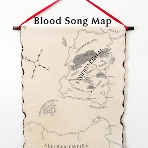 FREE SHIPPING - Raven’s Shadow Series Map on Handmade Scroll, Blood ...