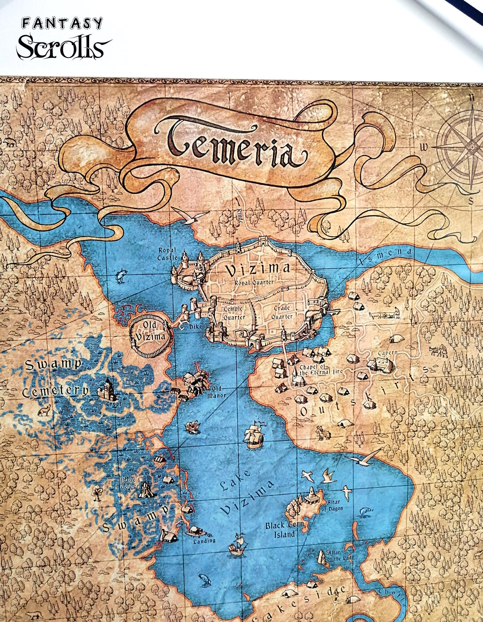 The Witcher Temeria Color Map Scroll the Northern Kingdoms - Etsy
