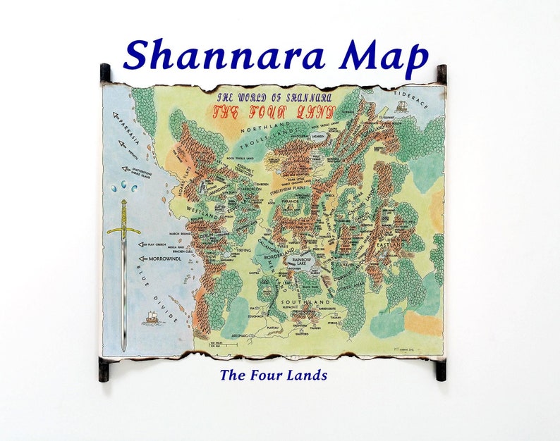 Handmade Shannara Map Scroll, Terry Brooks Four Lands Map - Etsy Australia