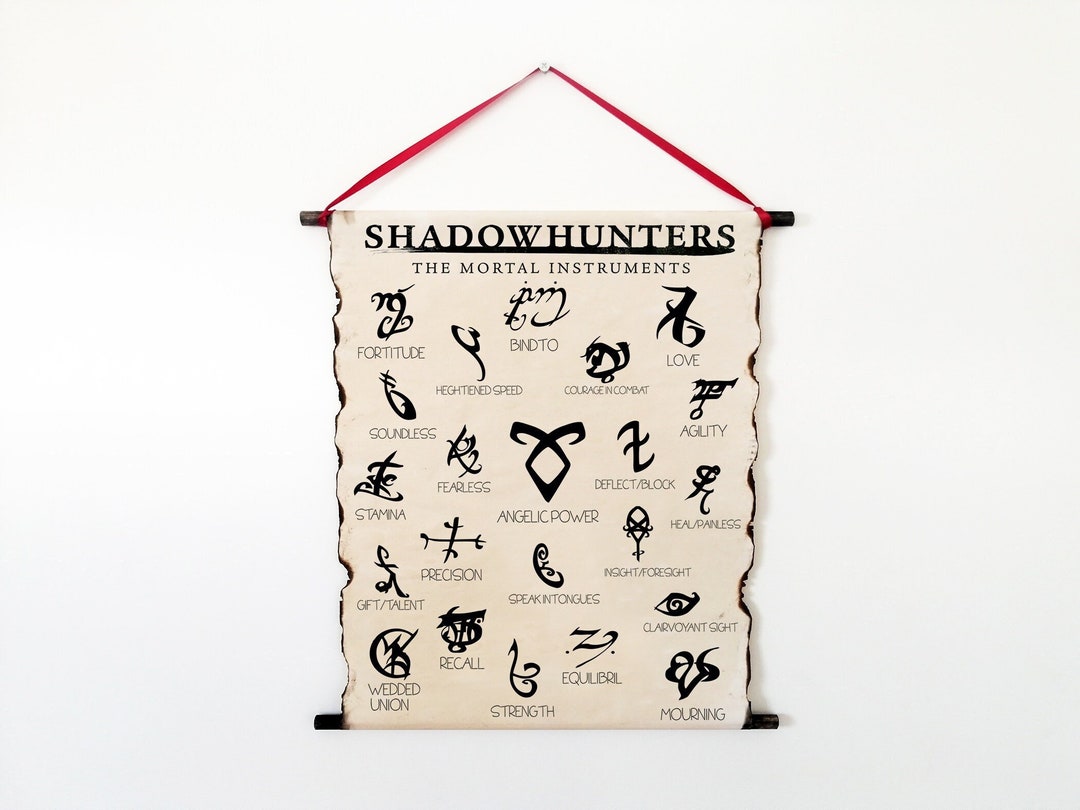 SHADOWHUNTERS Runes on Handmade Scroll Poster, Mortal Instruments Books ...