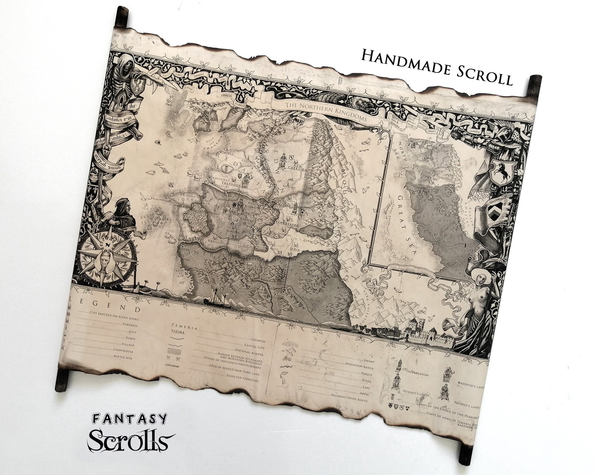 WITCHER the Northern Kingdoms the Witcher Map Cintra - Etsy