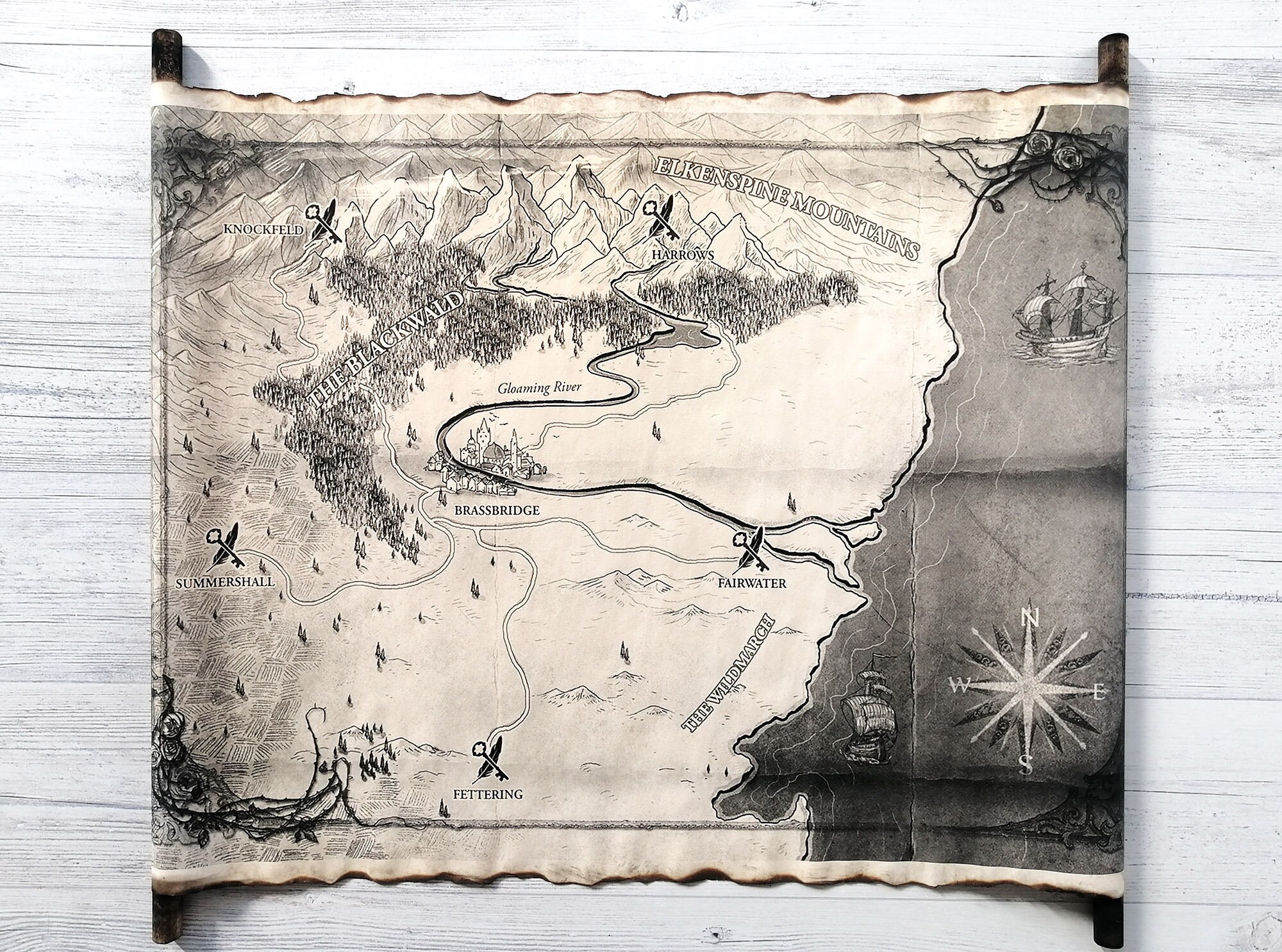 Sorcery of Thorns Map on Handmade Scroll Kingdom of - Etsy