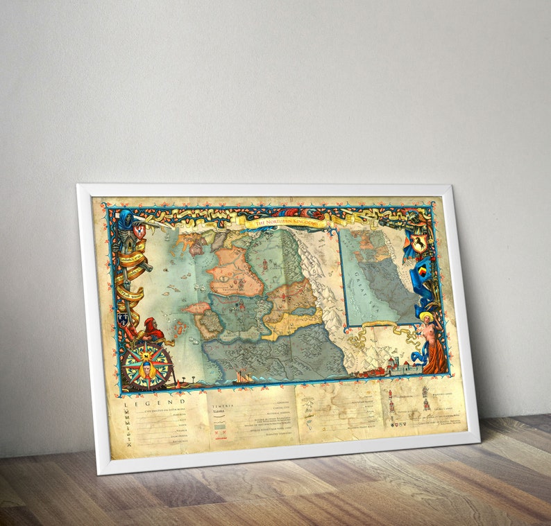 Map of the Northern Kingdoms Poster, Witcher World, Home Decor, Wall ...