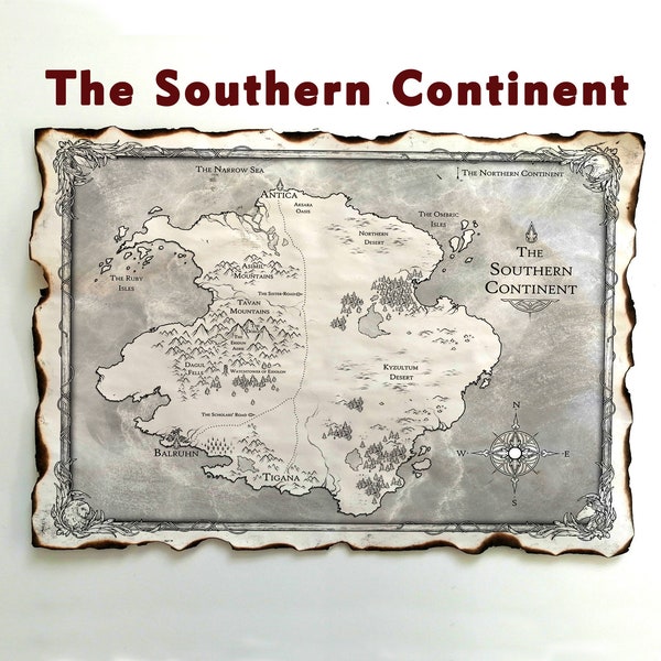 Throne of Glass World Map - Etsy