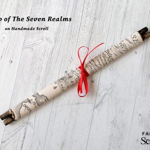 Map of the Seven Realms on Handmade Scroll, the Demon King World ...