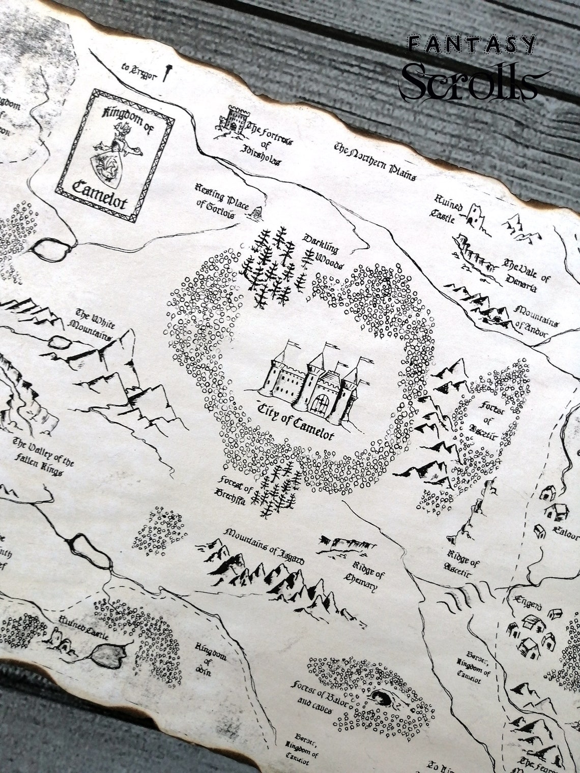 Camelot Map Print, King Arthur, Merlin on BBC, Aged Paper - Etsy