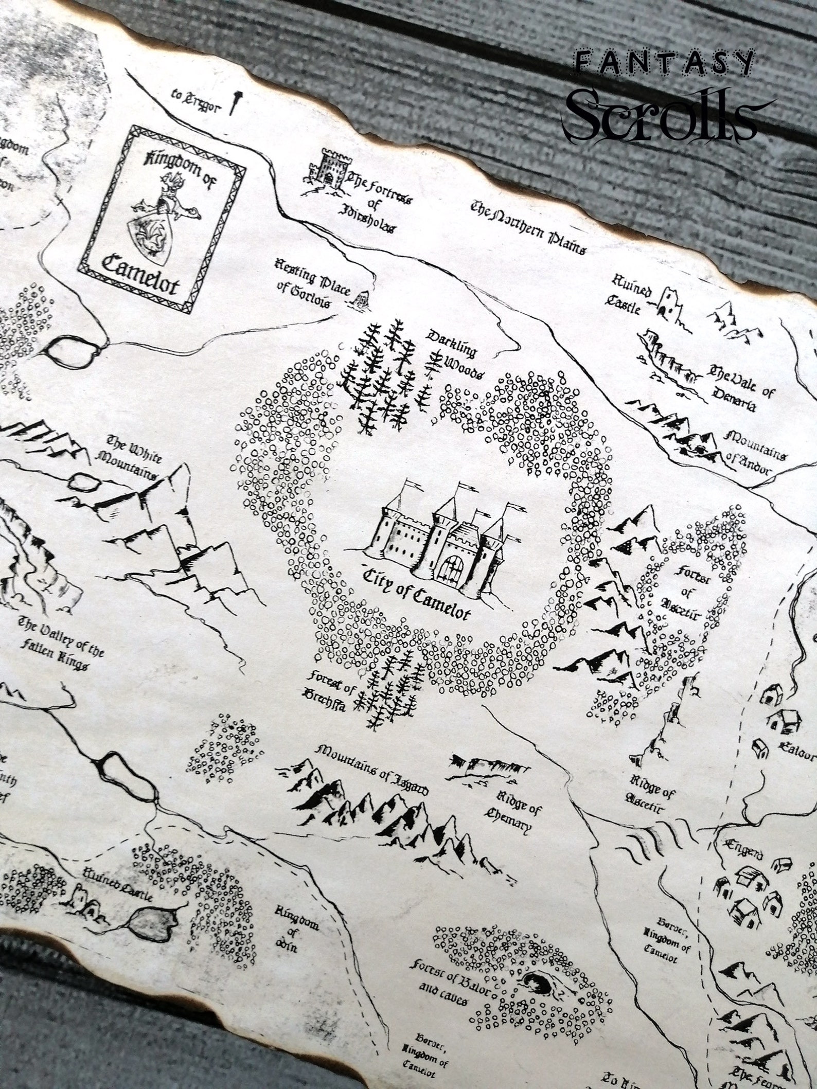 Camelot Map Merlin Map Kingdom of Camelot Map City of - Etsy