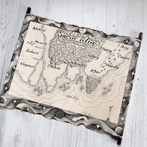 Map of Sacoridia on Handmade Scroll, Fantasy Map, Green Rider Map ...