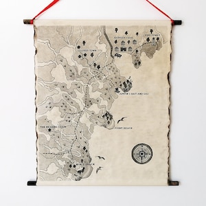 Where the Crawdads Sing Map, North Carolina Marshlands, Handmade Scroll ...