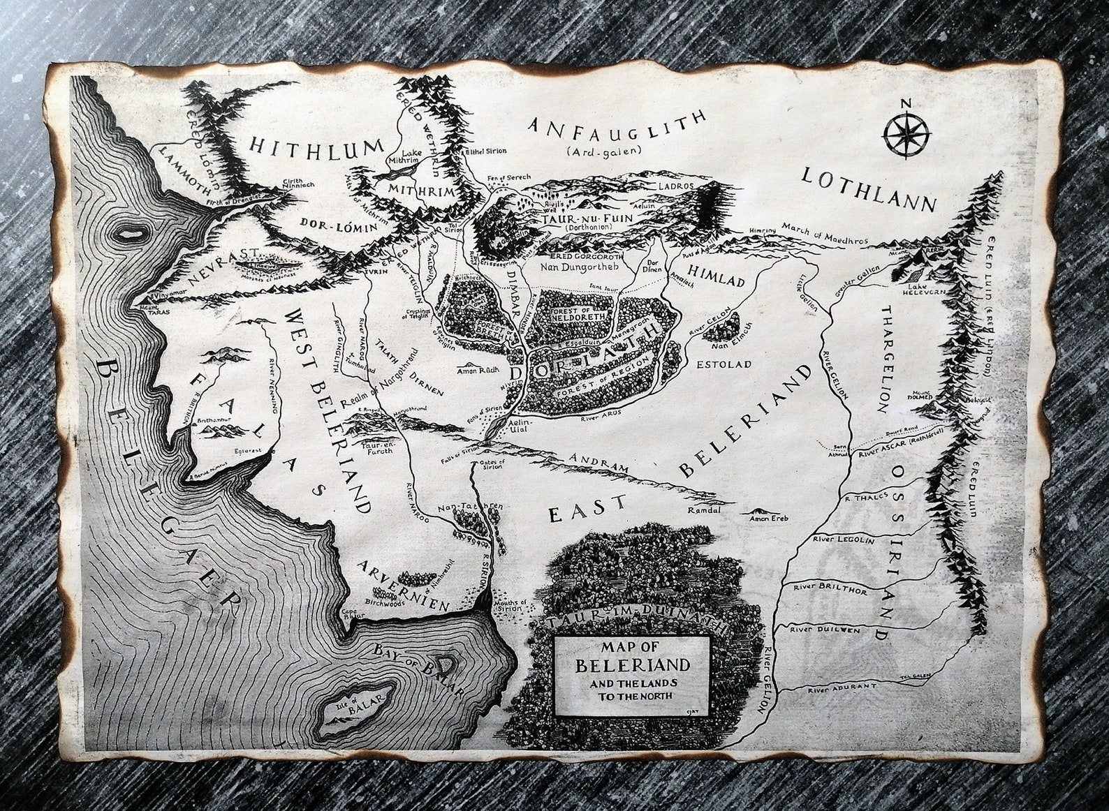 Middle Earth First Age Map Map of Beleriand and the Lands to - Etsy UK