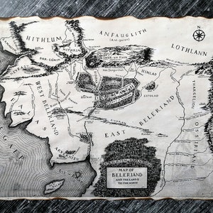 Middle Earth First Age Map, Map of Beleriand and the Lands to the North ...