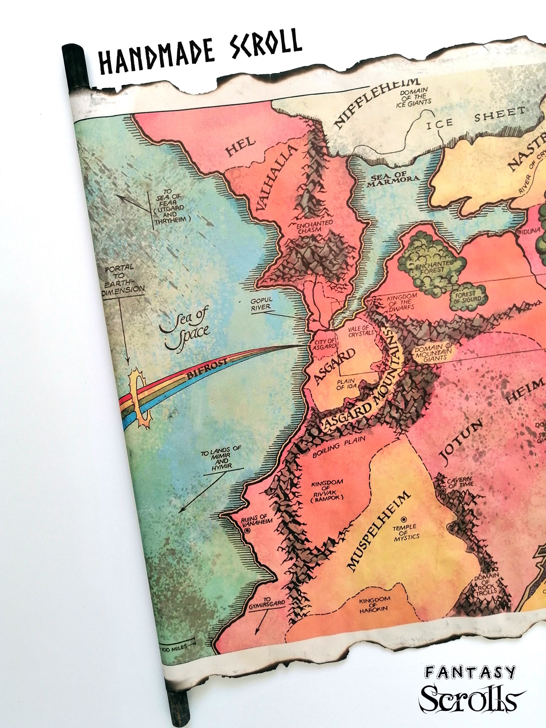 Asgard Map Old Norse Ásgardr in Norse Mythology the Dwelling - Etsy