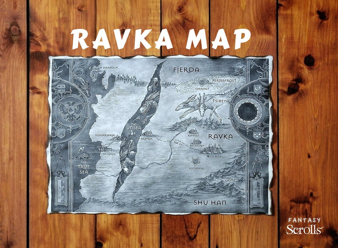 Ravka the Grisha Trilogy Map, Grishaverse Map, Shadow and Bone Map ...