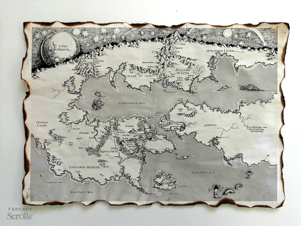 The Dreamlands Map Map of Lovecraft's Dreamworld Map of - Etsy