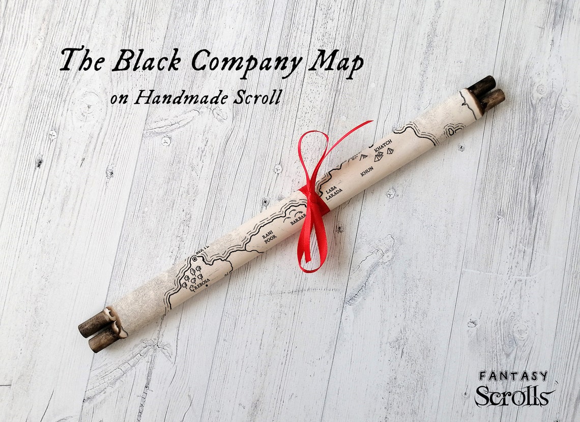 Black Company Map on Handmade Scroll – Wall Art, Book Lover Gift - Etsy