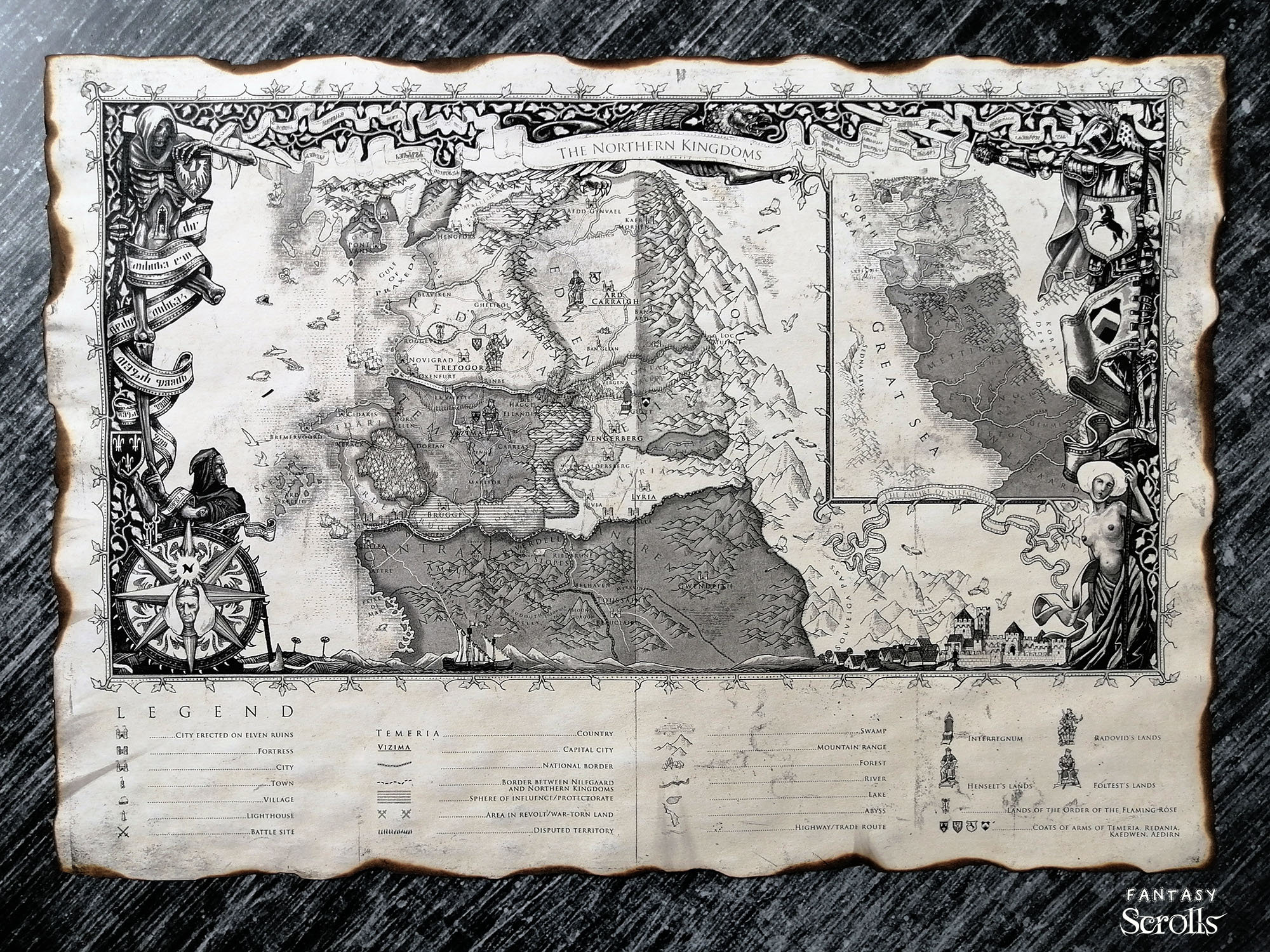 WITCHER the NORTHERN KINGDOMS Map the Northern Kingdoms - Etsy