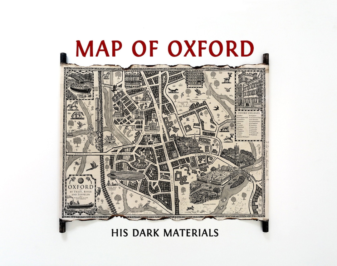 Map of Oxford, Lyra's World Map, His Dark Materials Map on Handmade ...