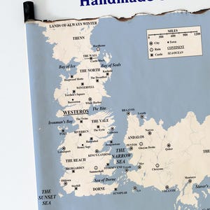 FREE SHIPPING - Color Map of Essos and Westeros on Handmade Scroll ...