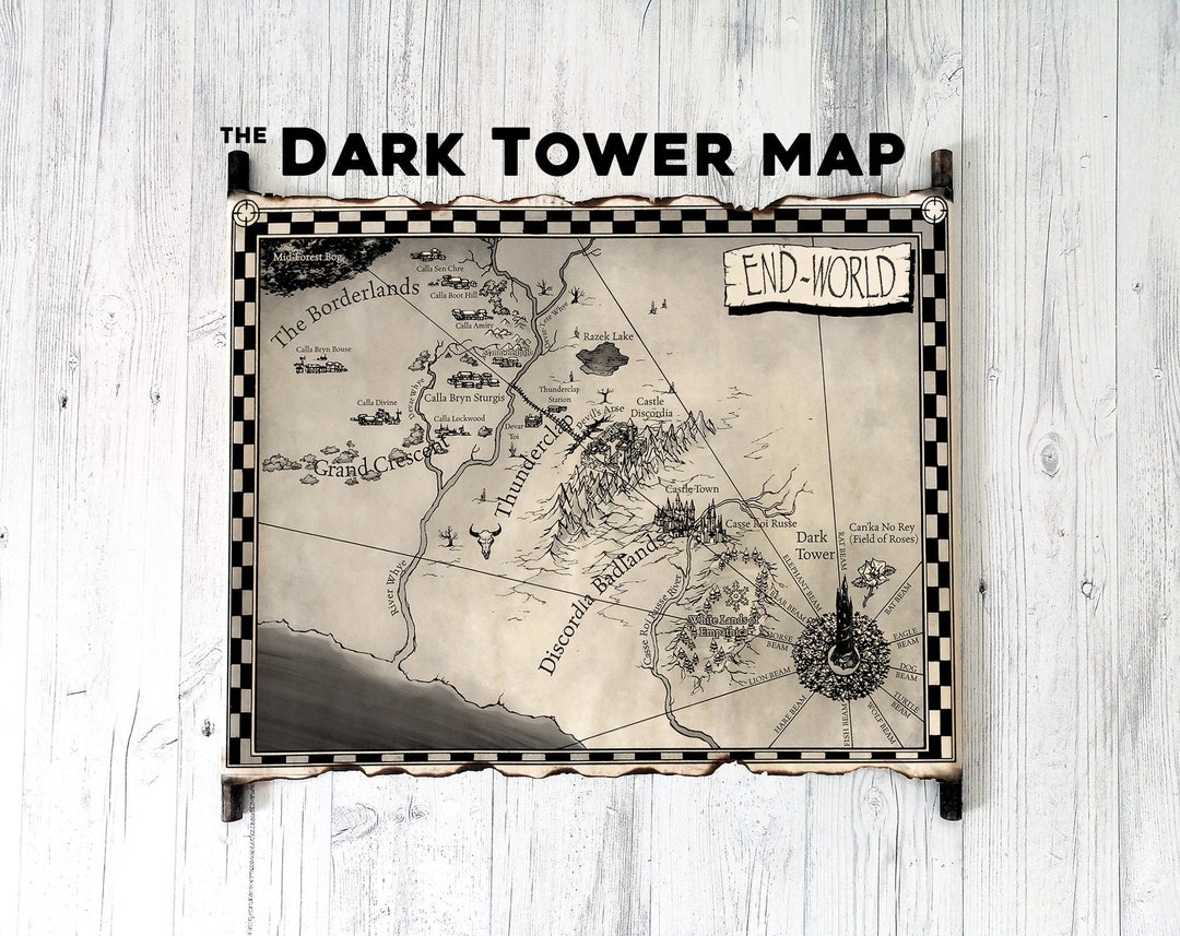 Dark Tower Map Handmade Scroll, Stephen King Fantasy Art, Bookish Gift ...
