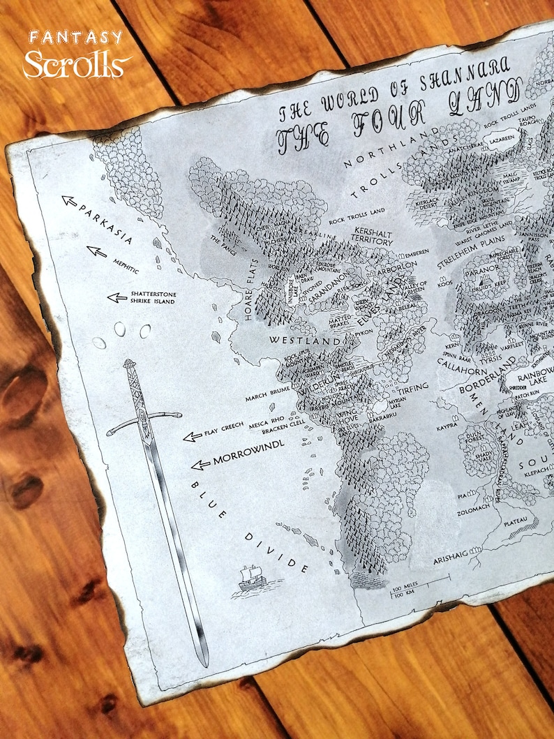 The Four Lands Shannara Map the Realm of Shannara Map the - Etsy