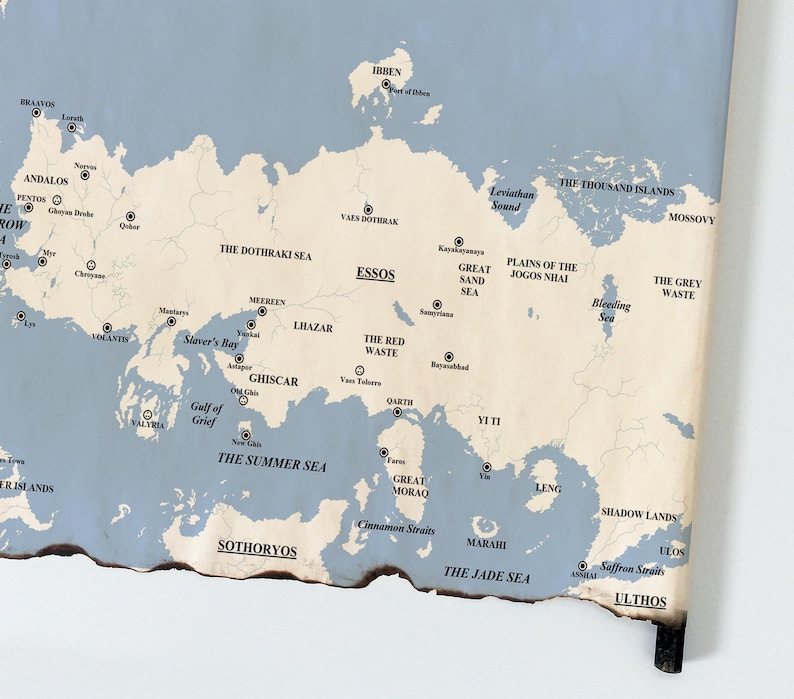 Essos and Westeros Map on Handmade Scroll – A Song of Ice and Fire ...