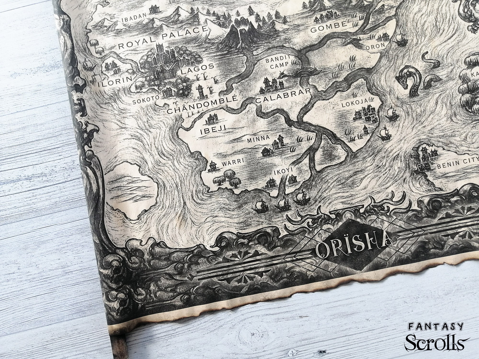 Children of Blood & Bone Map of Orïsha on Handmade Scroll - Etsy